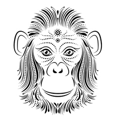 White monkey face Royalty Free Vector Image - VectorStock