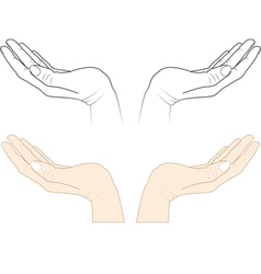 Open hands Royalty Free Vector Image - VectorStock