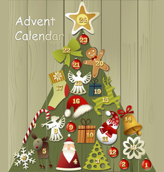 Advent stamps calendar Royalty Free Vector Image