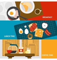 Breakfast 2 vertical banners set Royalty Free Vector Image
