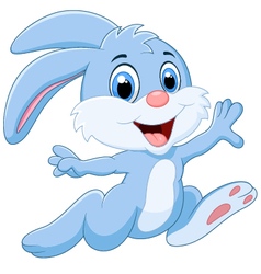 Cartoon bunny running and happy Royalty Free Vector Image