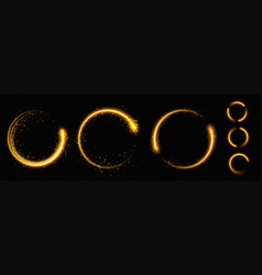 Glow gold infinity symbol or circles with sparkles
