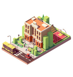 Isometric library building Royalty Free Vector Image