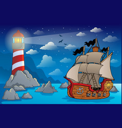 Pirate ship deck theme 4 Royalty Free Vector Image