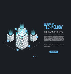 Concept big data processing isometric data Vector Image