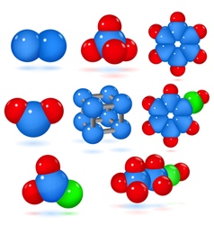 Colourful 3d molecules structures Royalty Free Vector Image