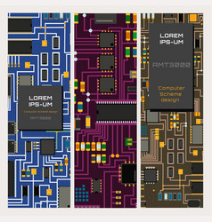 Computer chip technology processor circuit Vector Image