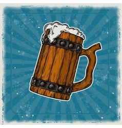 Wooden mug beer Royalty Free Vector Image - VectorStock
