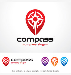 Mining logo template with compass concept stylish Vector Image