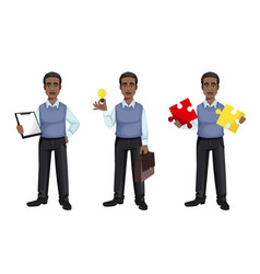 African american business man cartoon character Vector Image