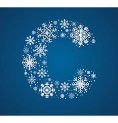 Letter a font frosty snowflakes Royalty Free Vector Image