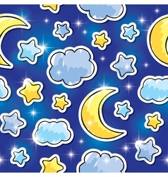 Kids pattern with doodle textured stars Royalty Free Vector