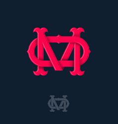 Capital letter m for monograms emblems and logos Vector Image