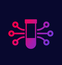 Science lab icon with outline art Royalty Free Vector Image