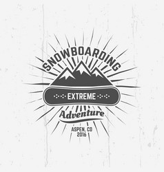 Snowboarding emblem with skull in hat ski glasses Vector Image