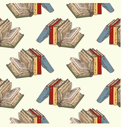 Seamless bookshelve pattern Royalty Free Vector Image