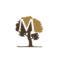 Tree letter m Royalty Free Vector Image - VectorStock