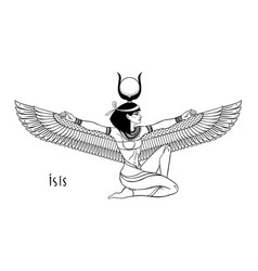 Isis goddess life and magic in egyptian Royalty Free Vector
