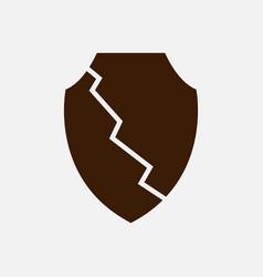 Broken shield icon Royalty Free Vector Image - VectorStock