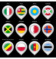 Marker with flag for map Royalty Free Vector Image