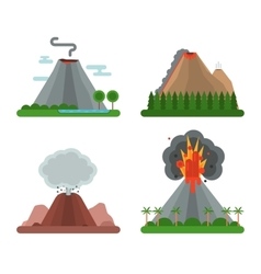 Volcano eruption Royalty Free Vector Image - VectorStock
