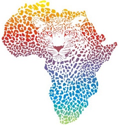 Abstract symbol Africa in leopard camouflage Vector Image