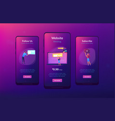 Bloging app interface template Royalty Free Vector Image