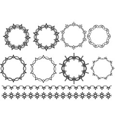 Vintage frame circular baroque pattern round Vector Image