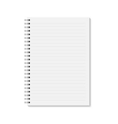 White realistic closed notebook cover Royalty Free Vector