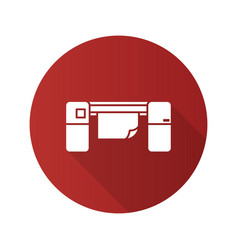 Large format printer flat design long shadow Vector Image