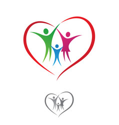 Heart in hand logo or label health love life Vector Image