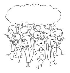 Cartoon group or crowd shocked people Royalty Free Vector