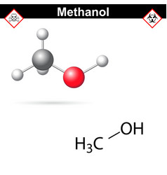 Methanol molecule structure Royalty Free Vector Image