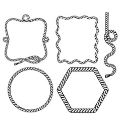 Round rope frame circle ropes rounded border Vector Image