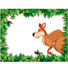 Kangaroo nature frame border Royalty Free Vector Image