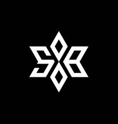 Sb monogram logo with diamond shape and ring Vector Image