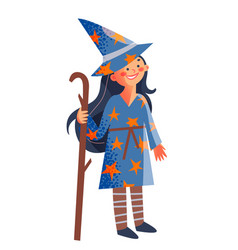 Cartoon happy little kids with halloween costume Vector Image