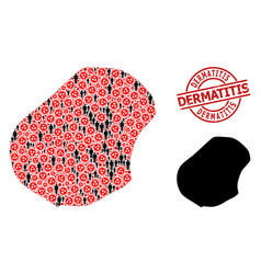 Distress dermatitis watermark and men with sars Vector Image