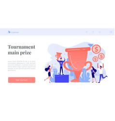 Prize pool concept landing page Royalty Free Vector Image