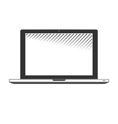 Black laptop icon on white background Royalty Free Vector