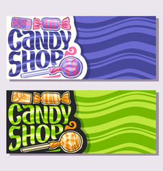 Set candy and sweet shop banners Royalty Free Vector Image