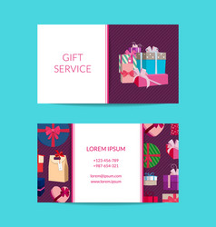 Gift service shop business card template Vector Image