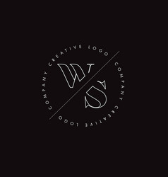 Handwritten ws w s letter logo with sparkling Vector Image