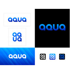 Fresh water logos and labels set with aqua Vector Image