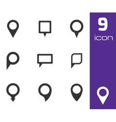 Black map icons set Royalty Free Vector Image - VectorStock