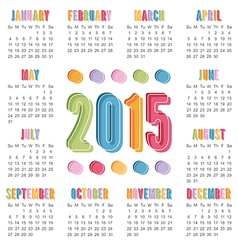 Mini cute calendar 2015 seasons Royalty Free Vector Image