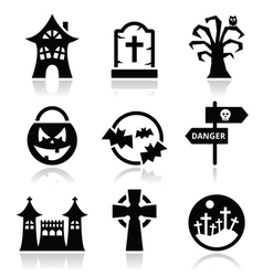 Witch halloween icons set Royalty Free Vector Image