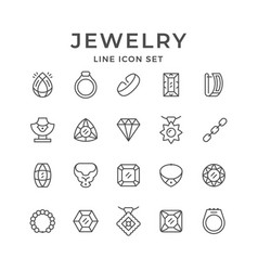 Set line icons jewelry Royalty Free Vector Image