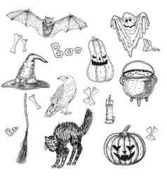 Hand drawn doodle cartoon collection set Vector Image
