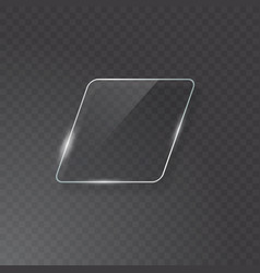 Transparent glass plate mock up see through Vector Image